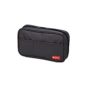 LIHITLAB Zipper Pen Case, 7.9 Ã— 2 Ã— 4.7 Inches, Black (A7551-24)