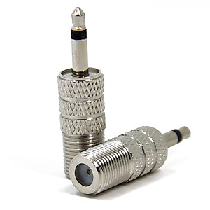 Ancable 2-Pack 3.5mm 1/8-inch Mono Male to F-Type Female Coaxial Cable Converter Adapter for FM Bose Wave Radio Antenna