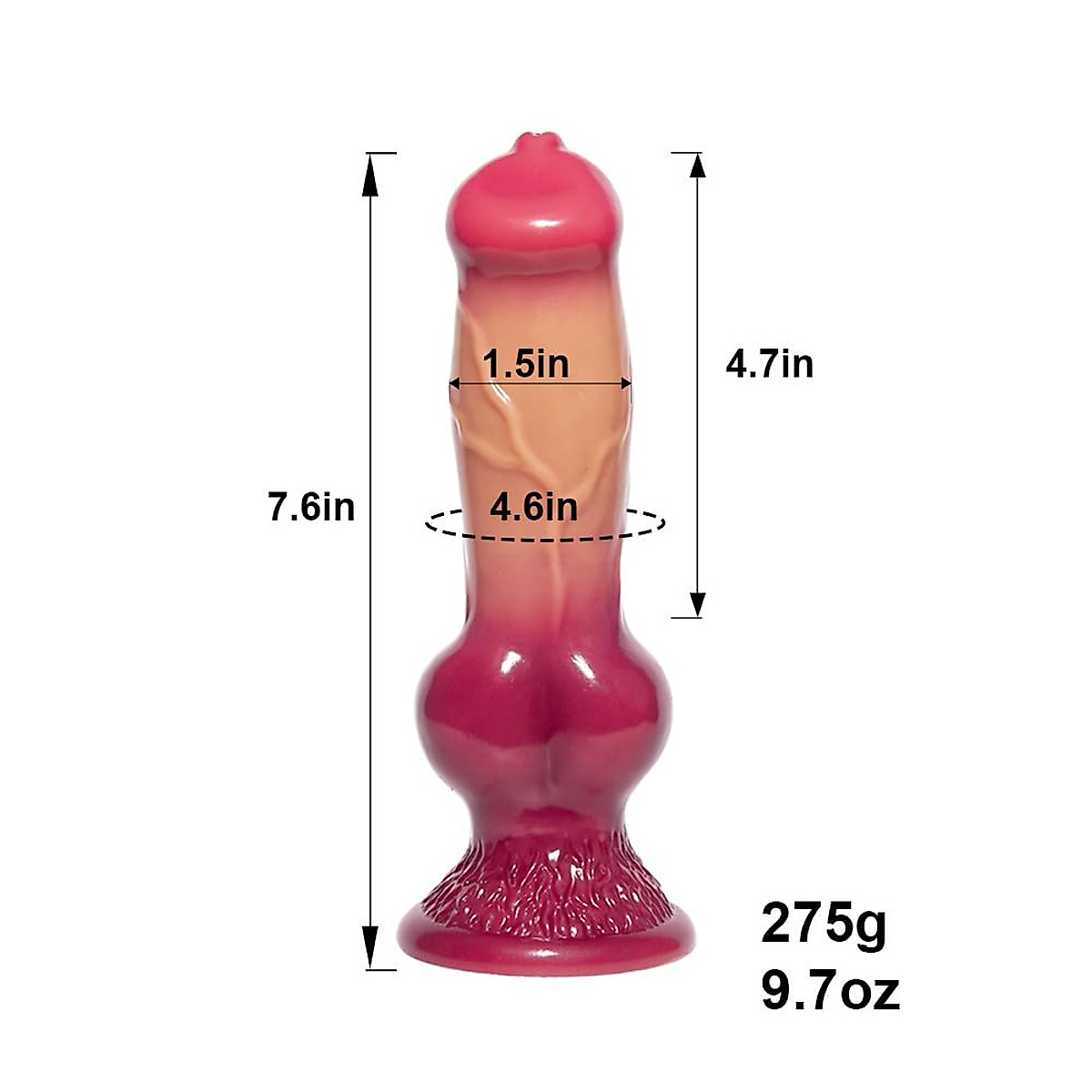 7.7inch Realistic Beginner Dildo, Alien Wolf Dildo Suction Silicone Small Anal Fantasy Toy for Beginners Women and Men Couples