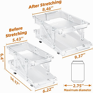 Skycarper Automatic Glide Adjustable Drink Organizer, Clear Soda Can Dispenser Organizer for Pantry Refrigerator, Set of 2