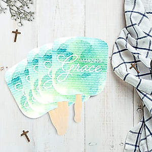 Swanson Christian Products Church Fans - Hand Held Parlor Fans for Adults - Hand Fans for Church Services - Amazing Grace - Pack of 10