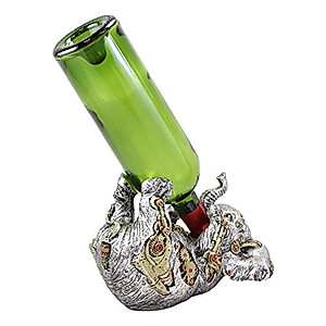 Ebros Steampunk Industrial Victorian Sci Fi Cyborg Robotic Elephant Wine Bottle Holder Figurine 9" Long with Painted Gearwork Clockwork and Mechanical Parts Party Hosting Accessory Elephants