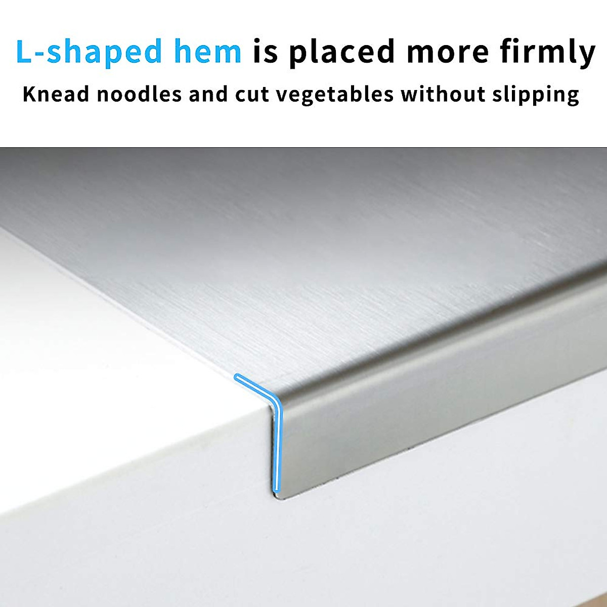 LandHope Large Cutting Board 304 Stainless Steel Cutting Board Metal Baking Mat Non Stick Thick Board Cutting Fruit Vegetable Meat Kneading Rolling Bread Pizza Biscuits Dough Sturdy Kitchen