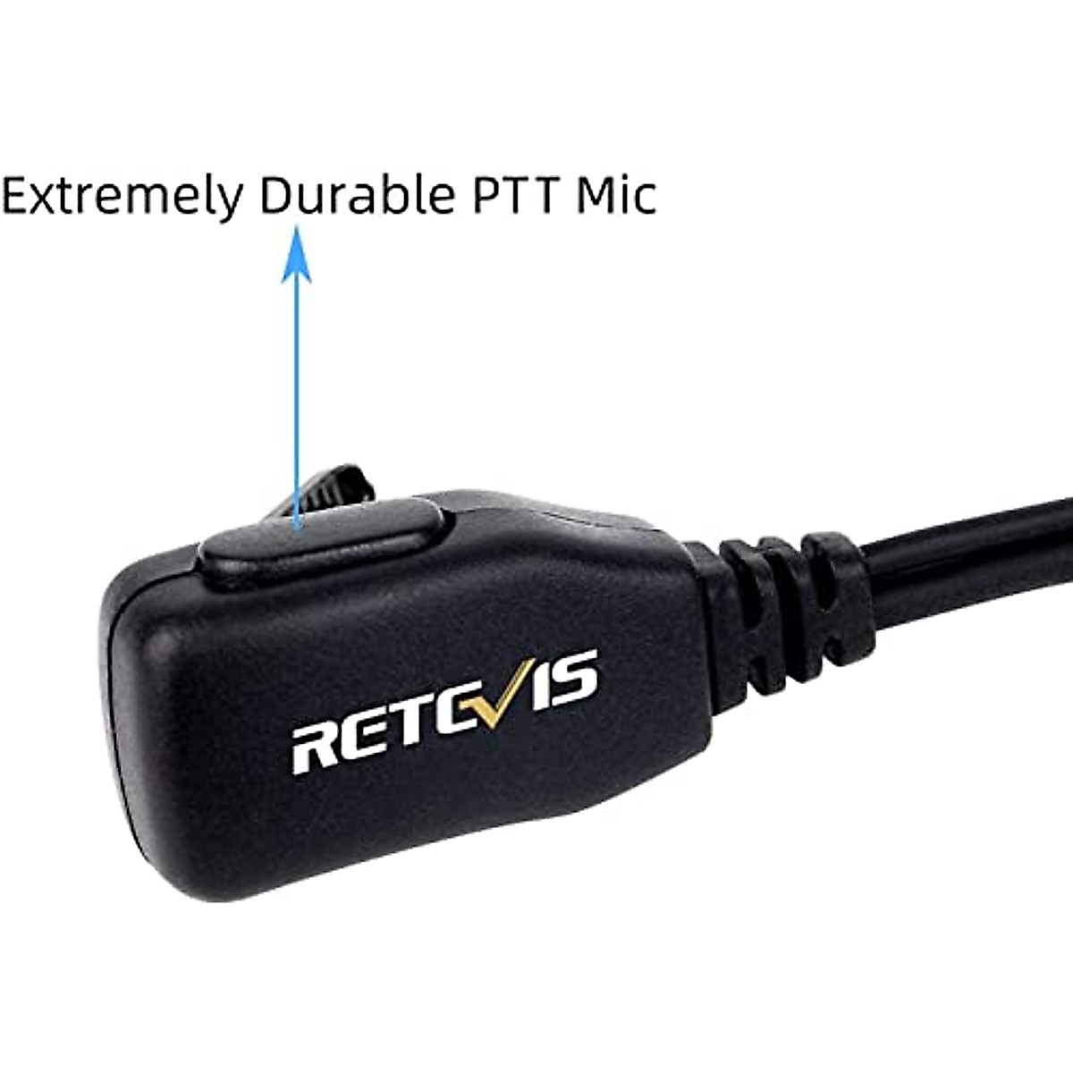 Retevis RT45 RA19 1 Pin Walkie Talkie Earpiece with PTT Mic, Compatible with Motorola T100 T107 T100TP T200TP T260 T260TP T280 T460C T465 T600 T605 T800 T5428 T6200 Two Way Radio (1 Pack)