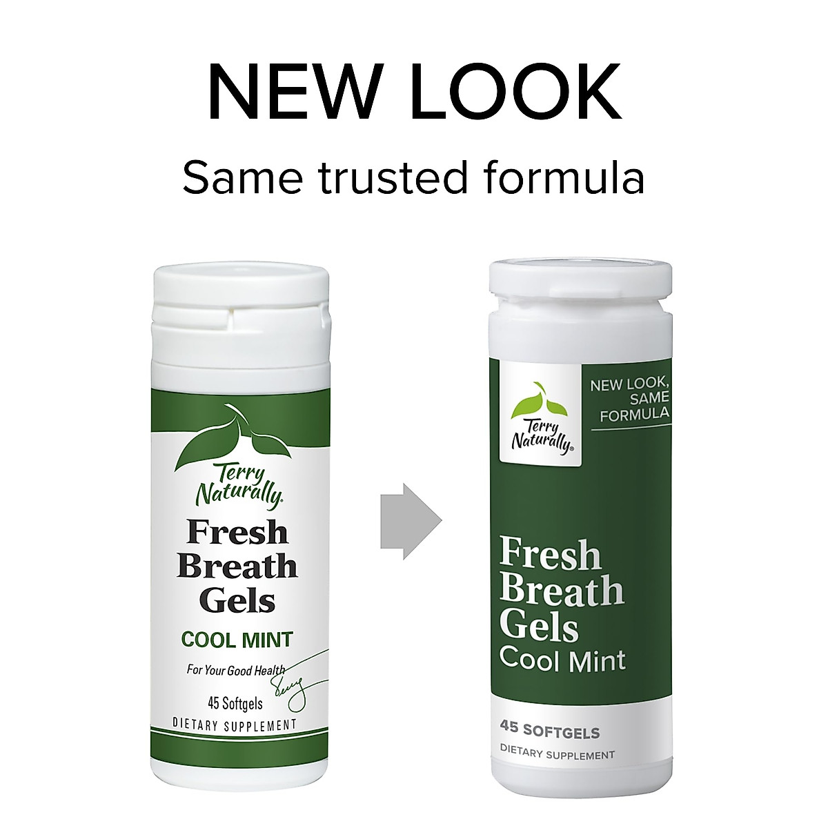 Terry Naturally Fresh Breath Gels (3 Pack) - Cool Mint Flavor, 45 Softgels - Sugar-Free Peppermint Oil Breath Mints, Chemical-Free - Non-GMO, Gluten-Free - 135 Servings