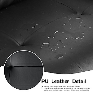 VAMEPOLE Sofa Couch, 61" Leather Loveseat Sofa for Living Room, Mid Century Mini Black Couch, Tufted Faux Leather Love Seat, Comfy Office Sofa 2 Seat, Small Couches for Small Spaces, Bedroom(Black)