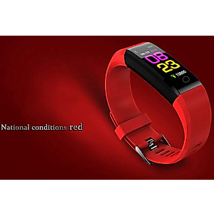 Smart Watch, Activity Trackers Health Exercise Watch Heart Rate Blood Pressure Monitor, Waterproof Fitness Tracker Band with Step Counter, Calorie Counter, Pedometer Watch for Kids Women Men(red)