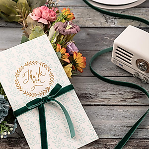 Humphrey's Craft 3/8 Inch Wide Green Velvet Ribbons Spool Good for Sewing, Gifts Wrapping, Jewelry Making, Christmas Crafting Projects 25 Yards.