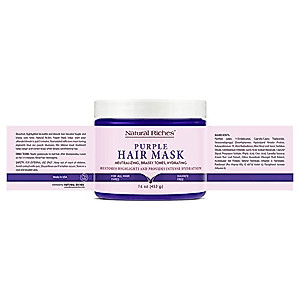 Natural Riches Purple Hair Mask and Blonde Toner for Bleached, Brassy, Platinum, Silver, Gray, or Ash Hair - Removes Yellow Tones - 16 Oz