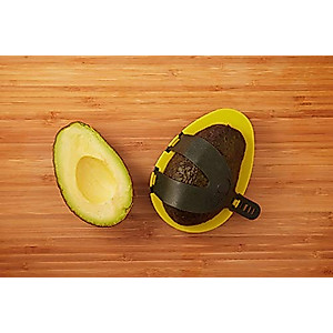 Simply Served Avocado Slicing and Storage Set, 3-in-1 Avocado Slicing Tool, Split, Pit, and Slice Avocados Safely and Effectively, Store Avocados and Reduce Browning, Green