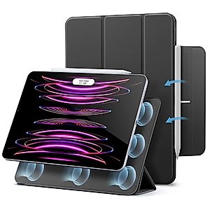 ESR for iPad Pro 12.9 Case (2022/2021/2020, 6th/5th/4th Generation), iPad Air 13 Inch Case 2024 M2, Convenient Magnetic Attachment, 2-Way Stand, Rebound Magnetic Case, Black