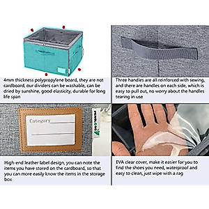 PENGLONG Adjustable Storage Bins for Closet, Wardrobe Clothes Organizer, Shoe Bin, Shoe Organizer, Toys, Closet Storage Solution with Clear Window (Dark Grey Mesh Bag)