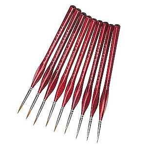 Ciieeo 7pcs Set for Oil Paint Oils Art Projects Brushes Various Size Acrylic Drawing Detail Liner Sketch Coloring Gouache Watercolor Fine Miniature Book Pen Painting Tip