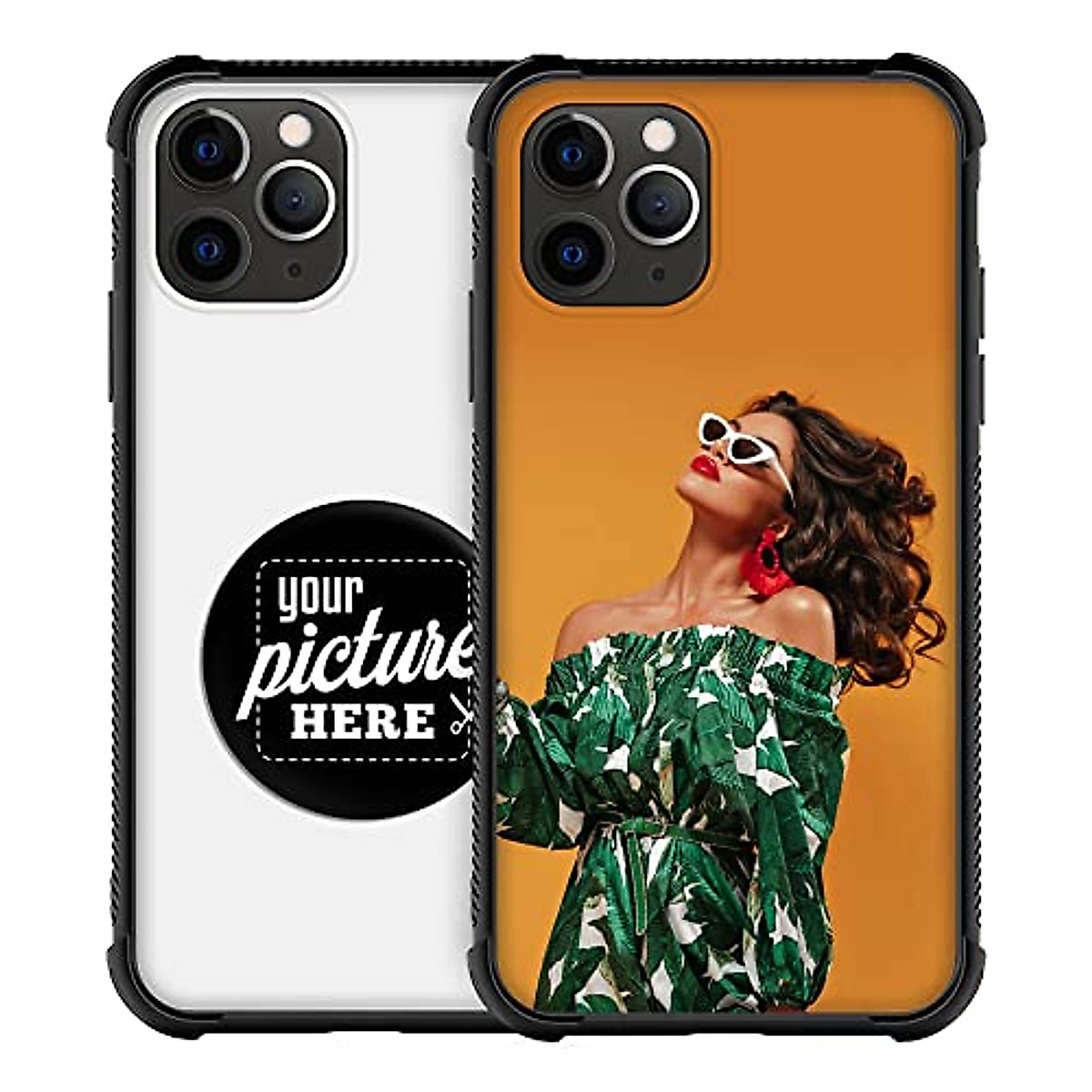 Personalized Custom Phone Case for Apple iPhone 12/12 Pro - Design Your Own Customized Custom Picture Photo Case Make Your Own Case Black