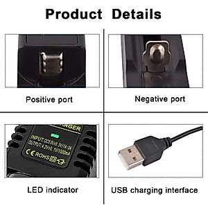21700 Rechargeable Battery Charger,Single-Slot Intelligent Battery Charger for 3.7V Li-ion 26650,21700 5000mah,18650,18500,18350,16650 Rechargeable Battery