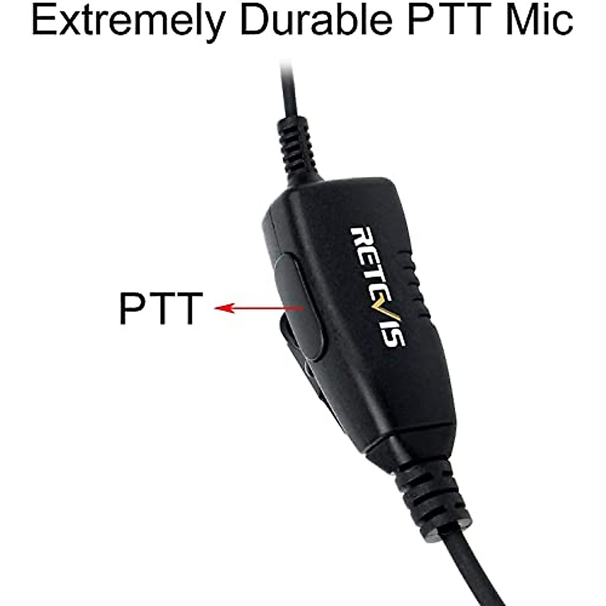 Retevis 2 Way Radio Earpiece with Mic 2 Pin D-Type Walkie Talkie Earpiece Compatible with Baofeng 888S UV-5R UV-82 H-777 RT21 RT22 Two Way Radios (1 Pack)