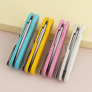 OLITANS G048 Mini Folding Knife 1.93" D2 Blade White G10 Handle, Small Folding Knife with Deep Carry Pocket Clip For EDC（White）