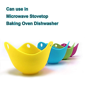 Winkeyes 4pcs Silicone Egg Poacher Cups Poach Pods Work with Egg Poacher Pan, Cookware, Boiler Steamer, Microwave