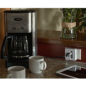 WiOn 50055 Indoor Wi-Fi Plug-In USB Wall Tap, 1 Grounded Outlet, 2 USB Ports