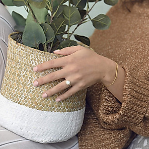 BLOSSOM & HUE White Opal Ring | Hypoallergenic 18K Gold Plated .925 | Dainty Gold Ring | October Birthstone | Gemstone Gold Ring | Solitaire Opal Ring | Handmade