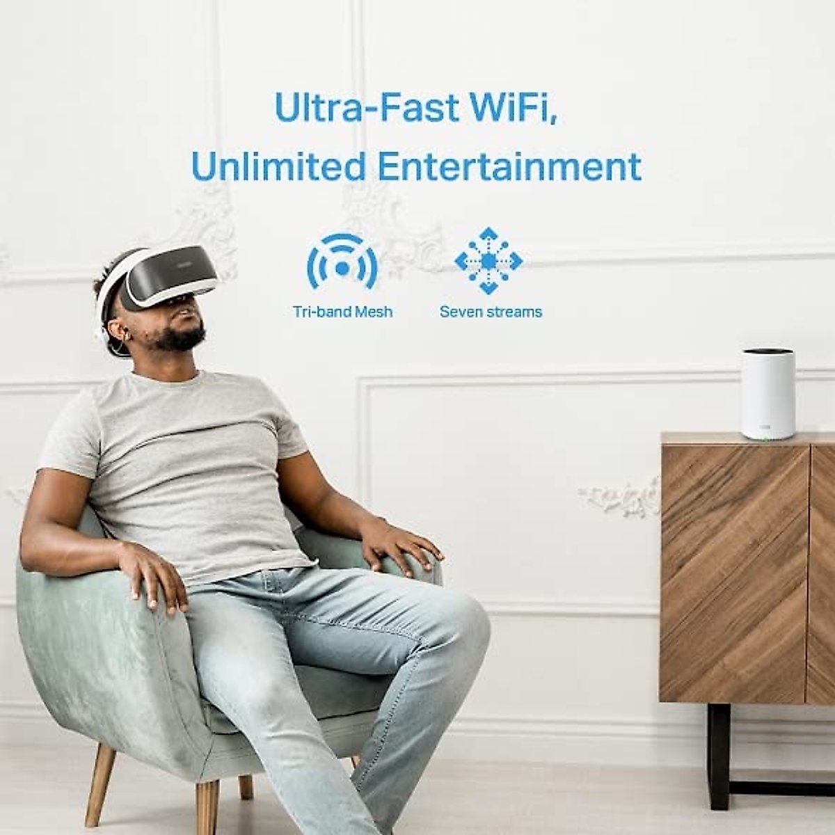 TP-Link Tri-Band Wi-Fi 6 Mesh Router System | 2- Mesh Routers | Coverage up to 5,500 sq. ft. | Deco W7200 (2-Pack) (Renewed)