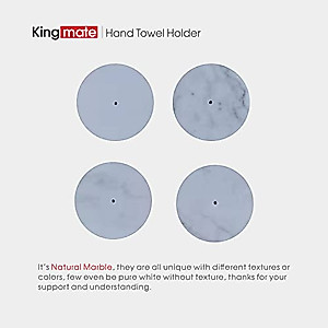 Kingmate Hand Towel Holder Stand, Natural Marble Base T-Shape Fingertip Towel Rack, Rust-Proof (Brushed Nickel)