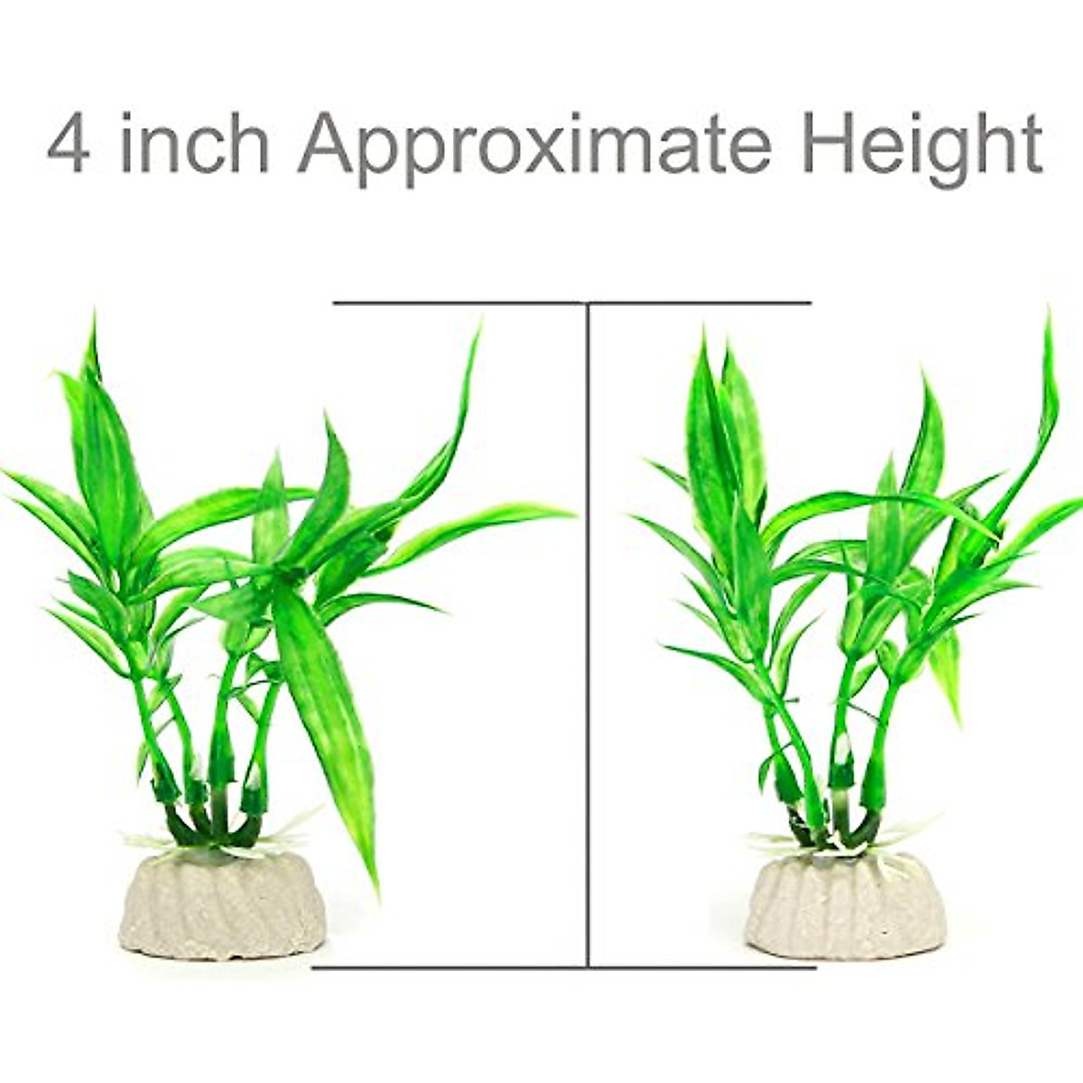 COMSUN 10 Pack Artificial Aquarium Plants, Small Size 4 inch Approximate Height Fish Tank Decorations Home Décor Plastic Green