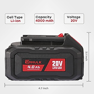 Enhulk Cordless Snow Shovel, 20V | 12-Inch Cordless Snow Blower, Battery Powered Snow Blower with Directional Plate & Adjustable Front Handle (2 Batteries & Quick Charger Included)