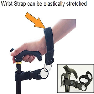 Secure Walking Stick Crutch & Cane Elastic Wrist Strap and Mobility Walker Pants Clip Belt Holder Support Grip Aid Holders for Arthritis, Elderly, Seniors & Camping & Hiking ~ Perfect Solution（No Cane