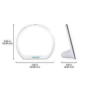 Verilux® HappyLight® Alba - New Round UV-Free LED Therapy Lamp, Bright White Light with 10,000 Lux, Adjustable Brightness, Color, and Countdown Timer