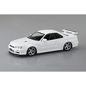Aoshima Nissan R34 Skyline GTR Custom Wheel (White Pearl) 1:32 Scale Model Kit