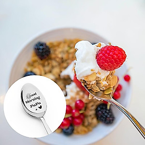Papa Gifts from Grandchildren Grandaughter Grandson Good Morning Papa Spoon Engraved Papa Birthday Fathers Day Gift for Grandpa Dad Christmas Gifts Papas Coffee Spoon