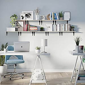 Wallniture Arras Floating Shelves for Wall Decor, Bookshelf Living Room Decor Kitchen Organization, Hallway & Office Decor Wall Shelves for Bedroom Natural Board Set of 9