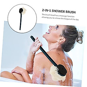 minkissy Bath Ball Bath Brush Bath Scrubber for Body Shower Brush for Body Bath loofah Bath Sponge Back Scrubber Dual- Sided Shower Brush Back Scrubber with Handle Mesh Shampoo Brush 2 in 1
