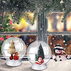 30 Pieces DIY Clear Plastic Water Globe Snow Globe 5 Inch Clear Snow Globe with Screw Off Cap for DIY Crafts Christmas Home Decoration