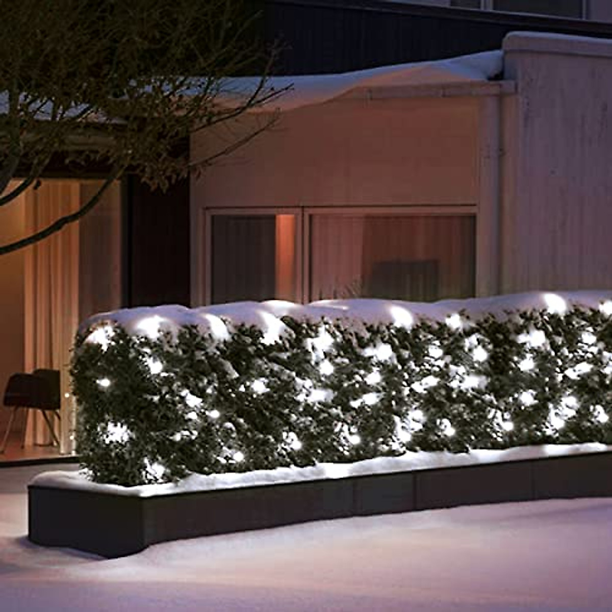 BSGlobal 3 X D Battery Operated Net Lights, 6.6ft X 9.8ft 200 LED Mesh Lights Remote 8 Modes, Waterproof Net Lights Outdoor Mesh Lights for Garden Bush Wall House Party Wedding (Cool White)