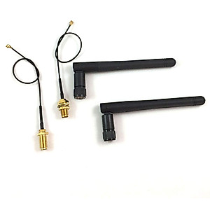 CENXIFJUDZ 433mhz Antenna 3dbi Hotspot rp-Sma Male Connector with ufl ipx to rp-Sma Female Pigtail Antenna Wifi Cable 15cm （pack of 2 ）