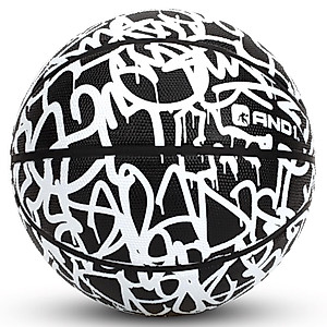 AND1 Chaos Rubber Basketball: Game Ready, Office Regulation Size (29.5”) Streetball, Made for Indoor/Outdoor Basketball Games- Graffiti Series