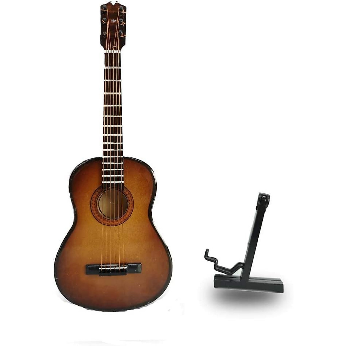 ALANO Mini Guitar model, Wooden Decorative Ornament, Mini Musical Ornament with leather case (13cm)（G-C-13-S）
