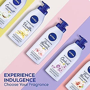 NIVEA Oil Infused Peach Blossom and Avocado Oil Body Lotion, Body Lotion for Dry Skin, 16.9 Fl Oz Pack of 3