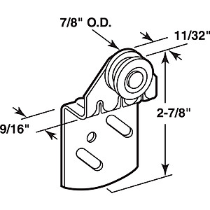 Prime-Line N 6718 9/16 In. Offset Sliding Wardrobe Back Door Roller Assembly (2 Pack)