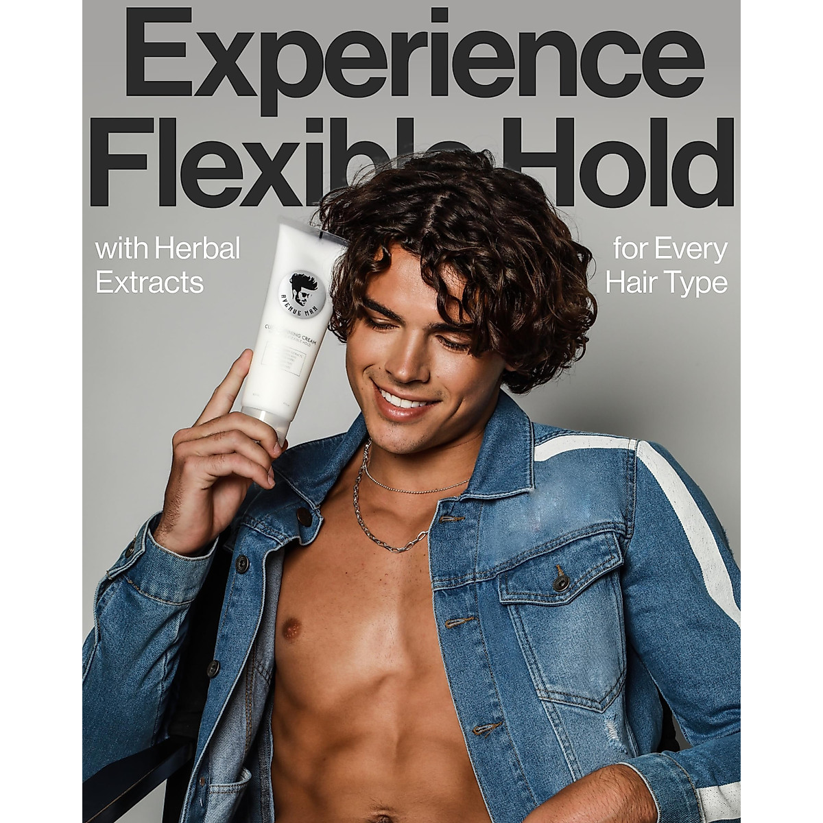 Avenue Man Curl Defining Cream - improved Formula- Natural & Flexible Hold with Herbal Extracts for All Hair Types - Paraben Free & Sulfate Free