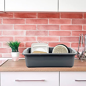 Obstnny 4-Pack 32 L Plastic Commercial Bus Tub, Large Utility Bus Boxes, Gray