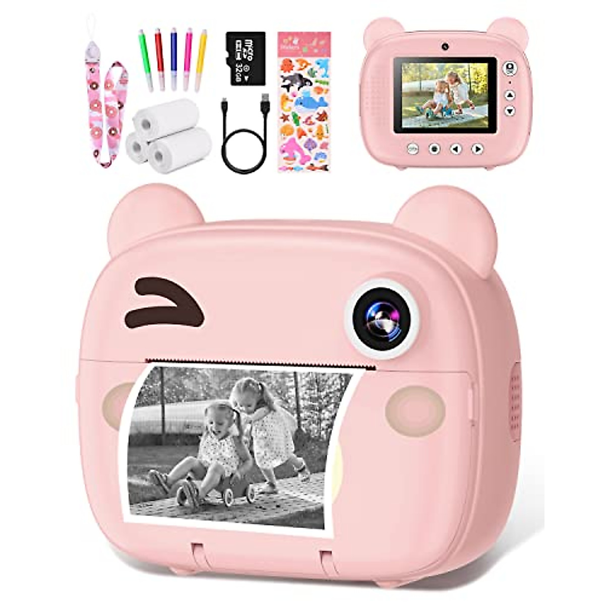 Kids Instant Camera for Toddlers Boys Girls Christmas Birthday Gifts 2.0 Inch Screen 12MP / 1080P HD Video Camera Baby Instant Print Digital Camera