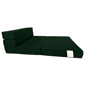 D&D Futon Furniture Portable Folding Bed Mattress, Studio Guest Beds, RV Mattresses, High Density Foam (Hunter Green, 6 x 48 x 80)