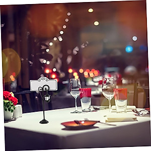 NUOBESTY 4pcs Street Light Clip Tabletop Miniatures Wedding Decorations for Tables Mini Card Holder Place Stand Dollhouse Lamppost Street Lamp Models Metal Black Message Clip Note Clamp