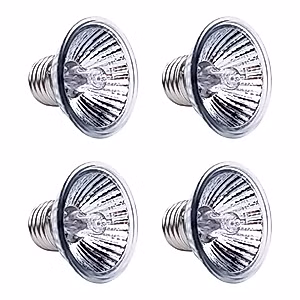BINANO 4-Pack 50W UVA Reptile Heat Lamp Bulbs | UVB Reptile Light for Aquatic Turtles, Tortoises, Lizards, Bearded Dragons, Hedgehogs, Amphibians & Reptiles