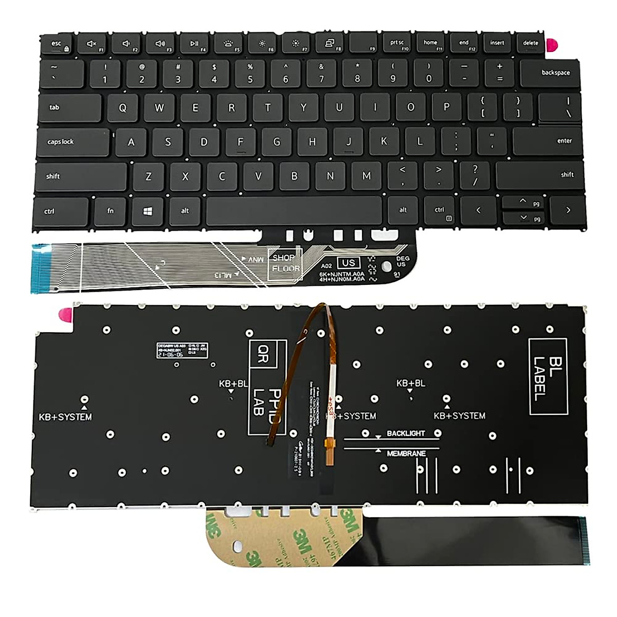GinTai Laptops US Keyboard with Backlit Replacement for Dell Vostro 5310 5320 5410 5415/for Latitude 3320 3420 (Black)