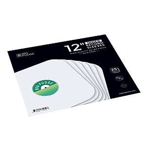Big Fudge 25x Vinyl Record Inner Sleeves - Round Corners for 12" Records - Vinyl Record Sleeves in Heavyweight & Acid Free Paper - Protective LP Album Cover - White