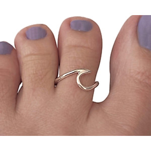 Handmade Wave Band Adjustable Toe Ring, 925 Sterling Silver, Thin Dainty Open Toe, Pinky or Knuckle Rings for Women, By MiYa Jewelry Creations